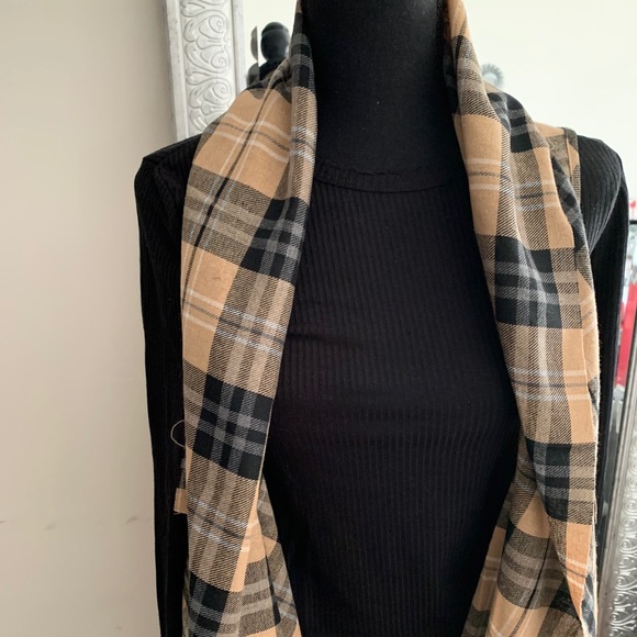 Jackets & Coats | Trendy Sleeveless Grid Print Coffee Colored Coat ...